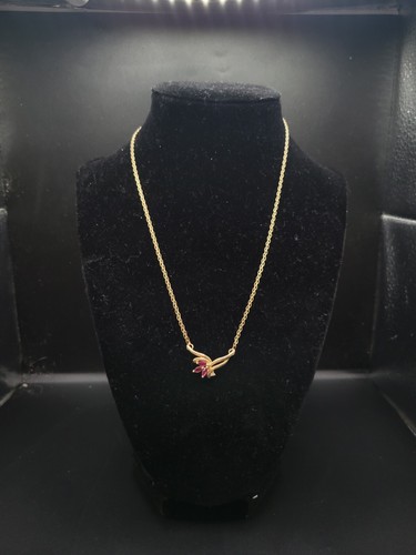 Vintage 14k Yellow Gold Ruby and Rope Chain Necklace | eBay