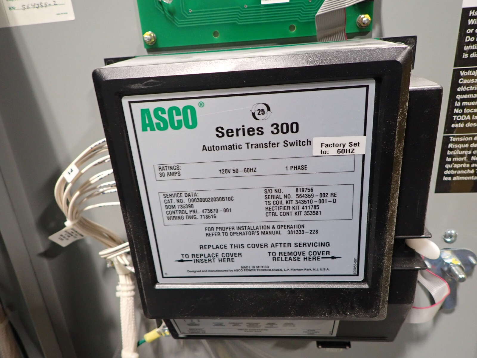 Asco Series 300 Automatic Transfer Switch Single Phase 30a 120v ...