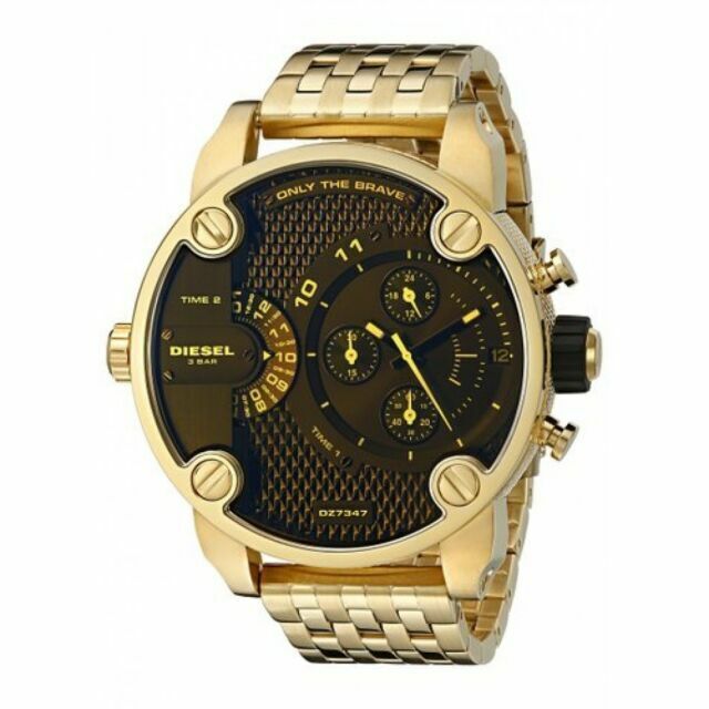Diesel Little Daddy 51mm Gold-tone Stainless Steel Case with Gold-tone ...