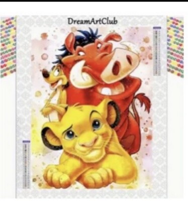 Dream Art Club Diamond Painting Kit LION KING Simba, Puma, Timon ...