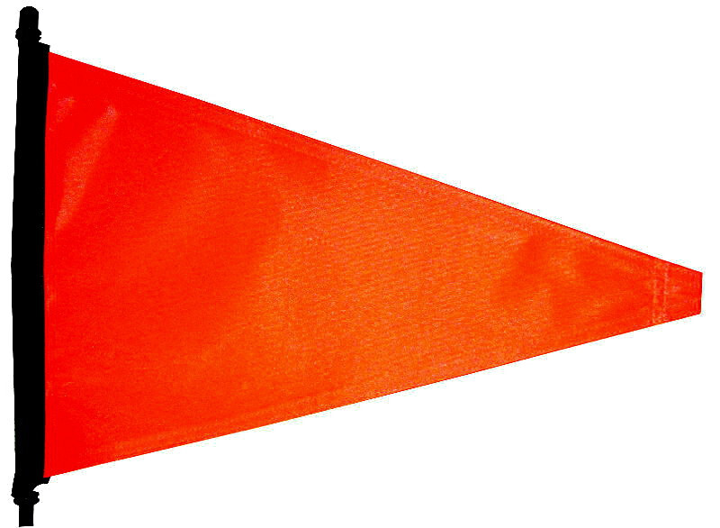 High Visibility Orange Tough Durable ATV UTV Dune flag pennant with ...