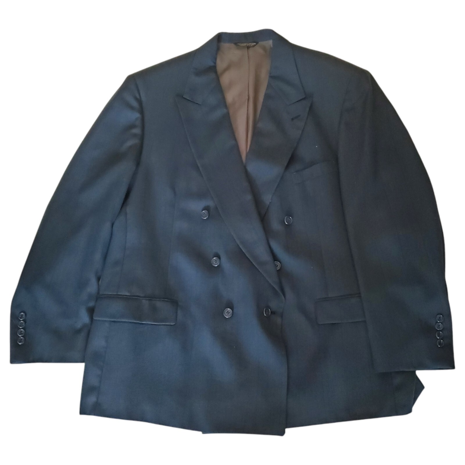 Sansabelt Men 3 Button One Piece Black Pinstripe Suit… - Gem