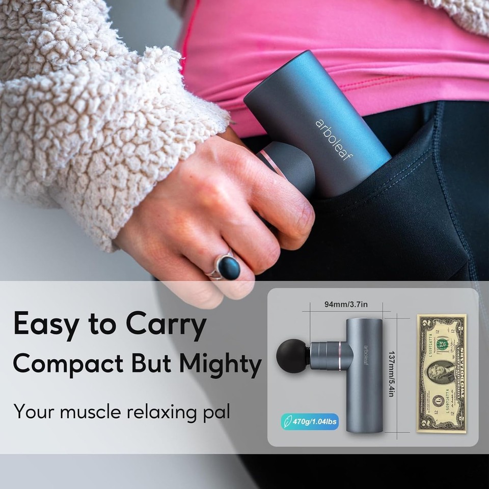 Mini Massage Gun Deep Tissue, arboleaf 5 Speeds Muscle Massage Gun with ...