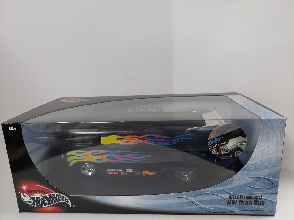 100% Hot Wheels RLC Black VW Drag Bus 1:18 in Original Box | eBay