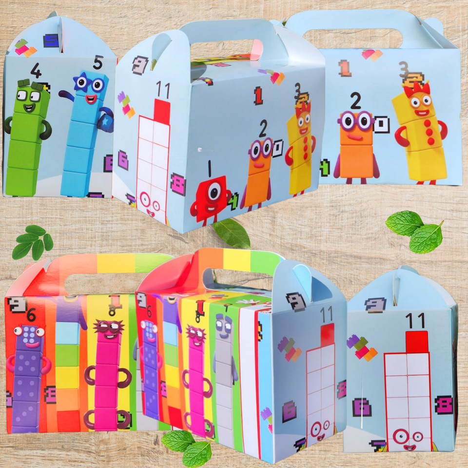 NUMBER BLOCKS Decoration Balloon party banner table cover plate cups ...