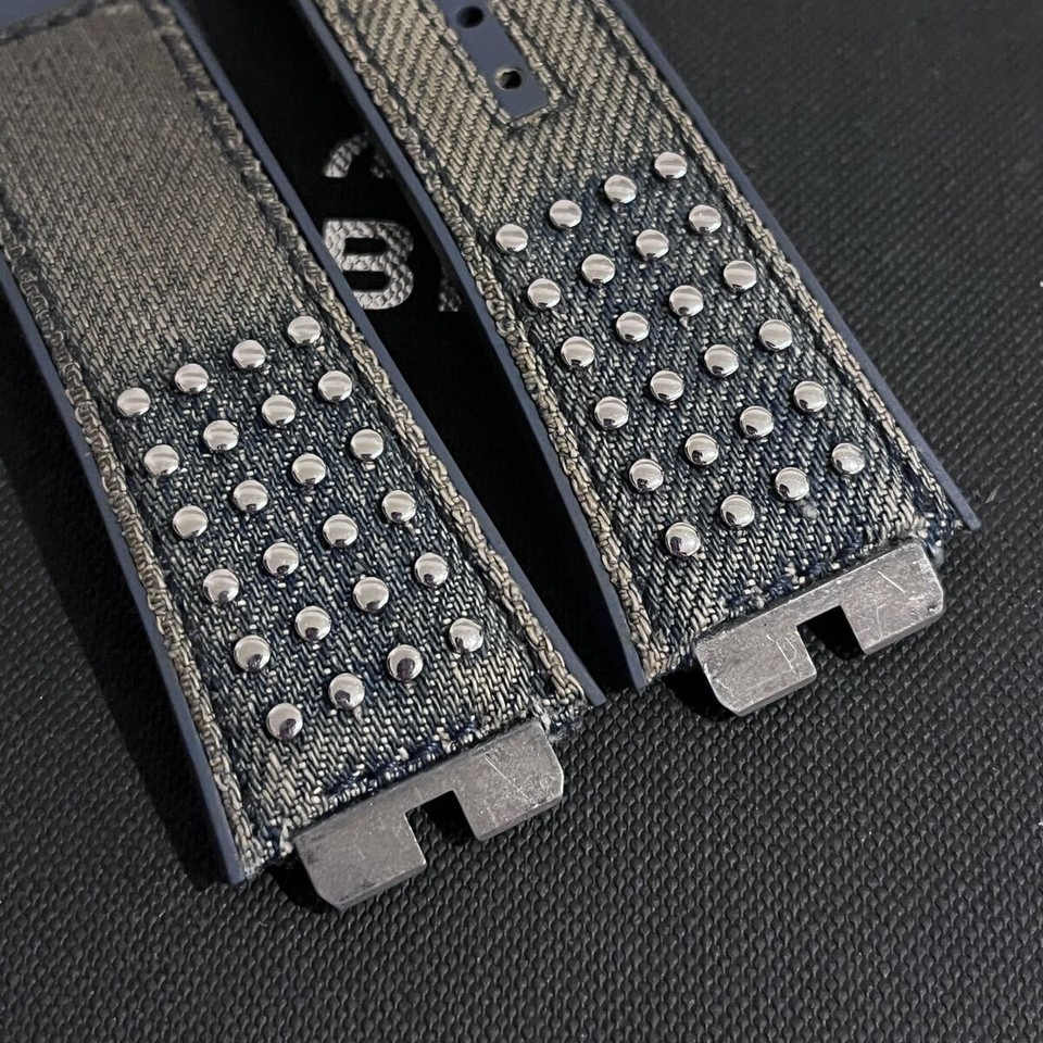 HUBLOT Big Bang Unico Strap Rubber Denim Olive Jeans watch band ...