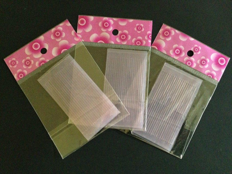 288 pcs(144pair) Magic Adhesive Invisible Microfiber Double Eyelid ...