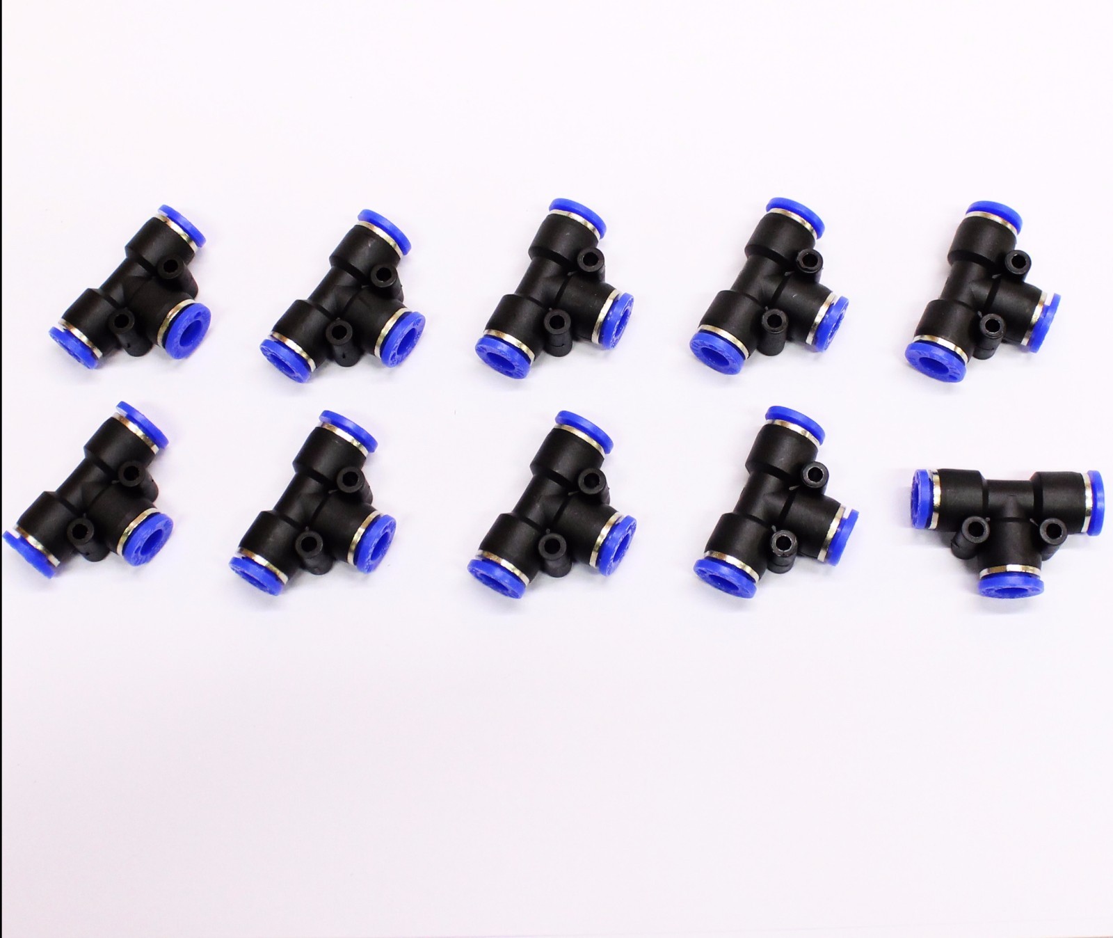 10pc Push In To Connect One Touch T Reducers 1/4-5/32" OD MettleAir ...