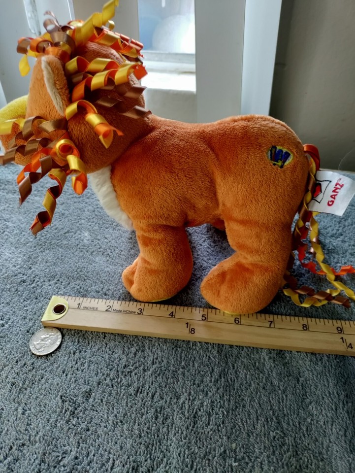 Cute Lion with Curly Ribbon Mane and Tail, 8" orange and white color by ...