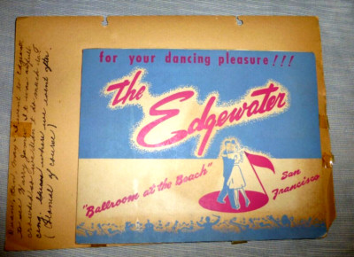 PHOTO FOLDER W/ PHOTO THE EDGEWATER BALLROOM AT THE BEACH SAN FRANCISCO ...