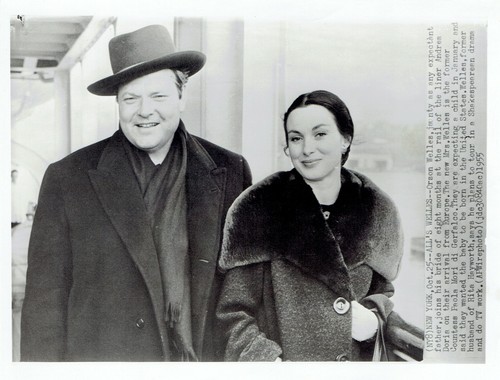 1955 Press Photo Actor Orson Welles Actress Paola Mori on Liner SS ...