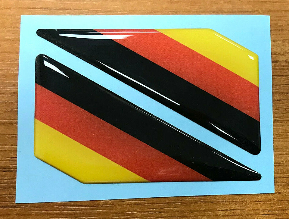 2 x 60mm x 35mm German Flag Corner Number Plate Stickers - HIGH GLOSS ...