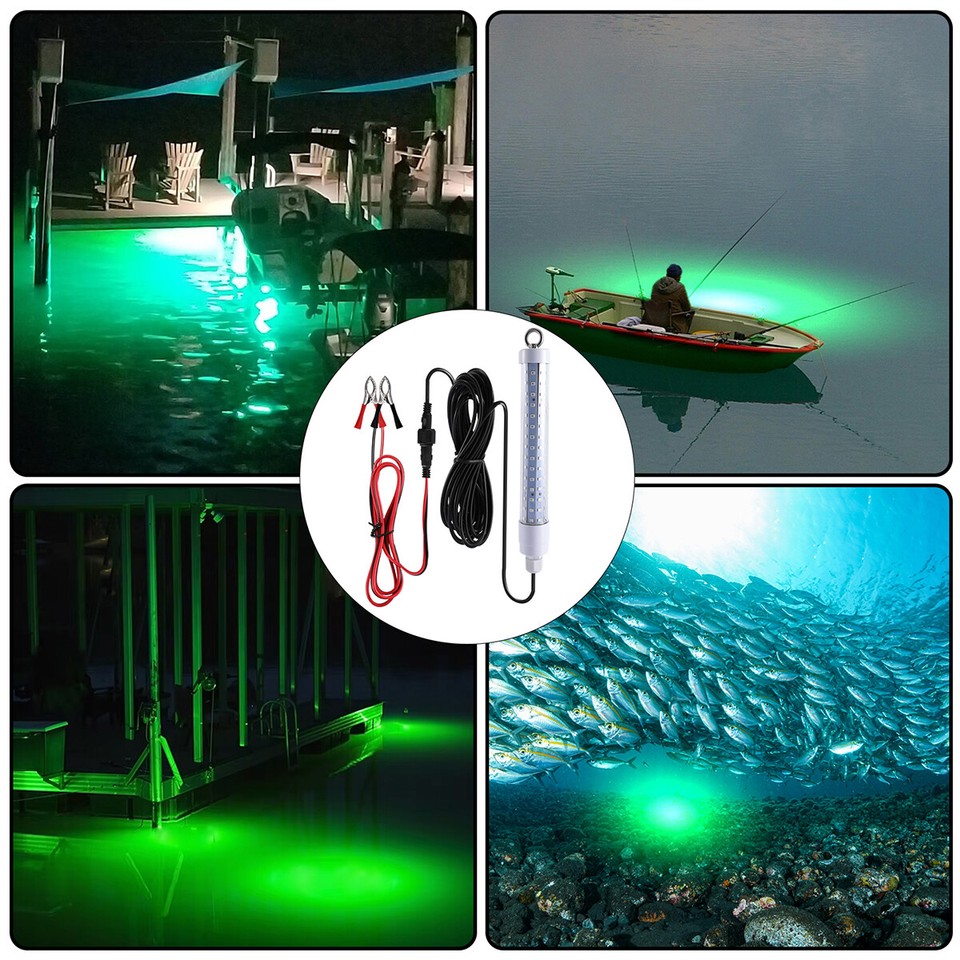 900000000Lumens 12V 120 LED Green Underwater Fishing Light Lamp Fish ...