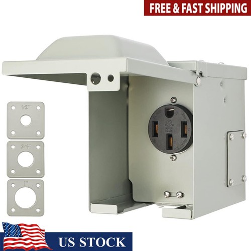 50AMP Outlet Box 125/250V RV/EV Power Enclosed Lockable 14-50R ...