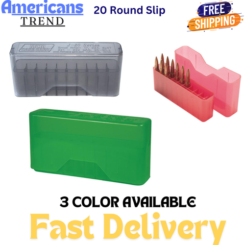MTM 20 Round Slip-Top Rifle Ammo Box, 3 Different Color (Green-Red ...