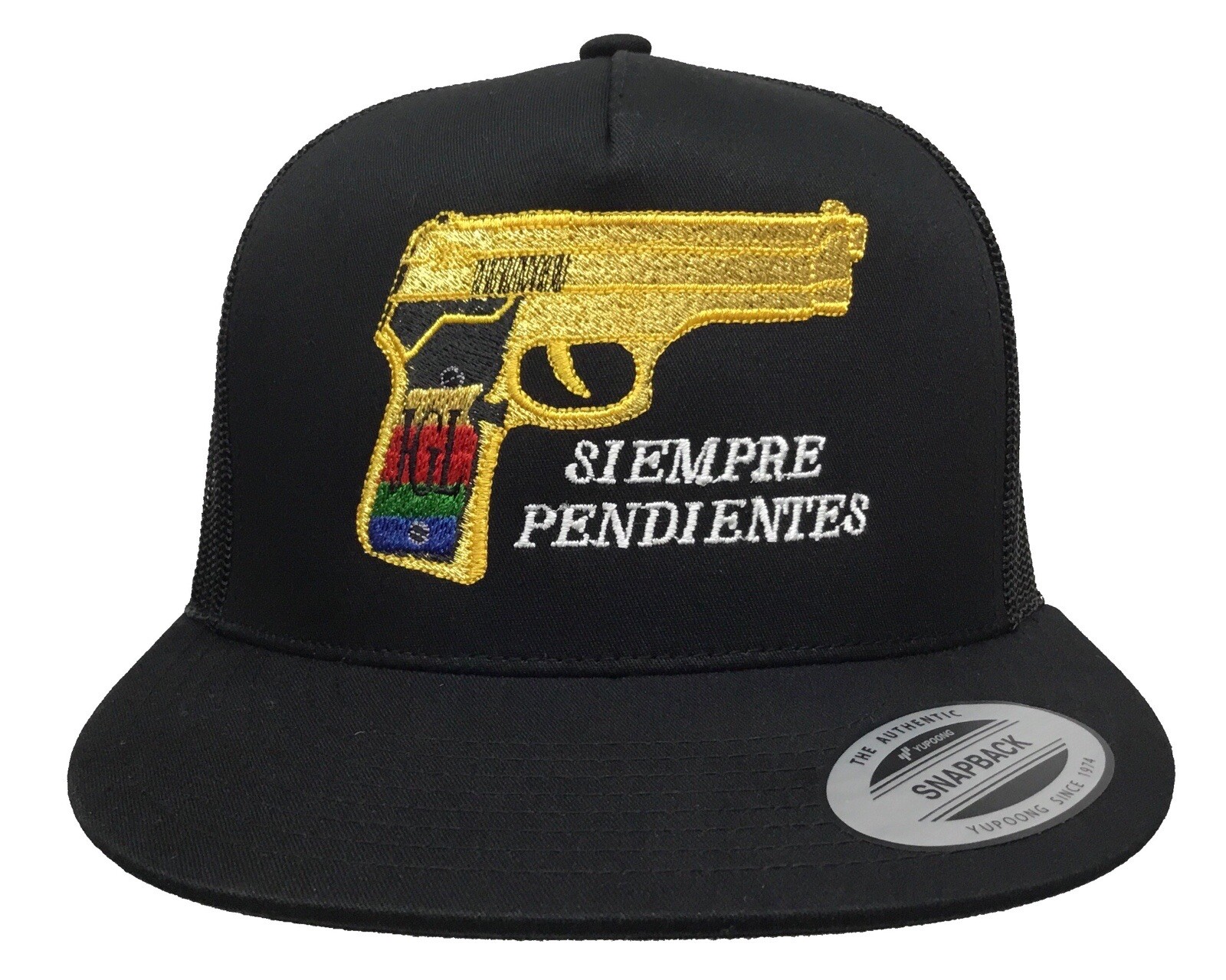 JGL PISTOLA EL CHAPO GUZMÁN HAT BLACK MESH SNAPBACK MEXICO LOGO FEDERAL ...