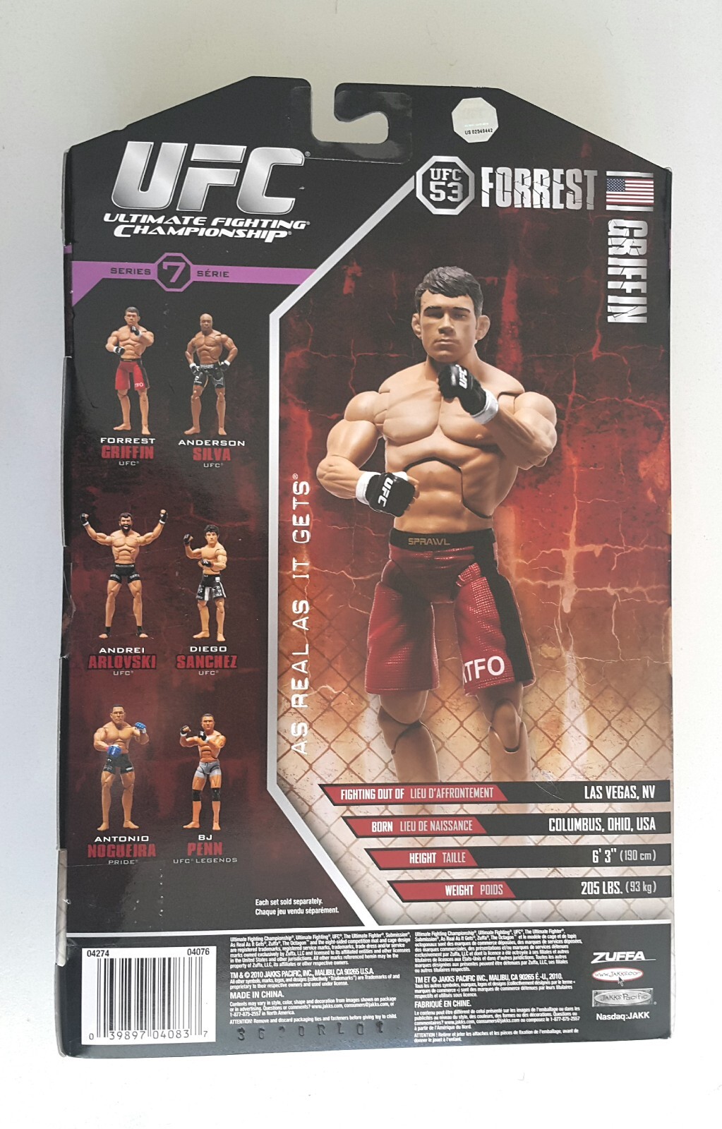 UFC Forrest Griffin Action Figure Cage Wrestler Authentic Fast Delivery ...