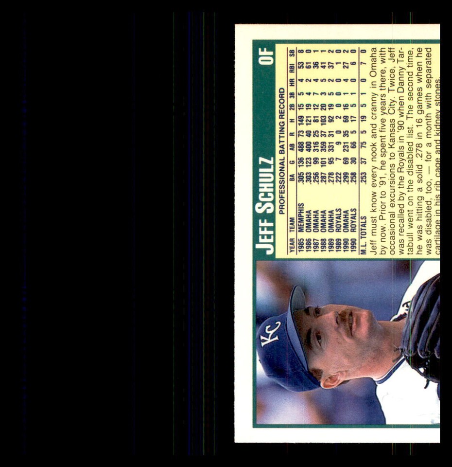 1991 Baseball Score Jeff Schulz Kansas City Royals #336 RP RC | eBay