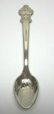 ROLEX SPOON BUCHERER OF SWITZERLAND ZERMATT SILVER PLATE CROSS MOUNTAIN ...