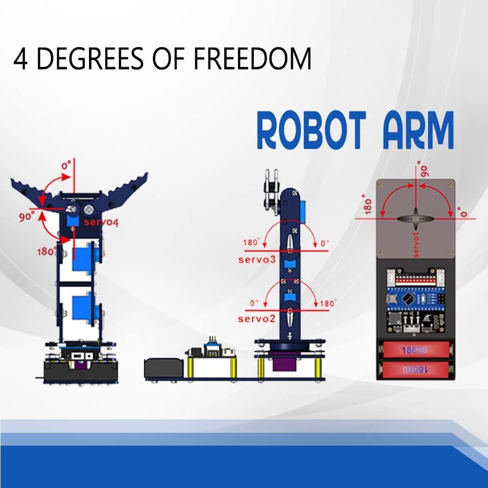 Robot Arm for Arduino, Smart Robot Building Kit That Can Memorize and ...