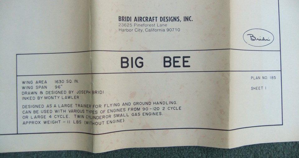 Bridi Big Bee 1/4 Scale Size RC Model Aircraft, Large Mode Aircraft ...