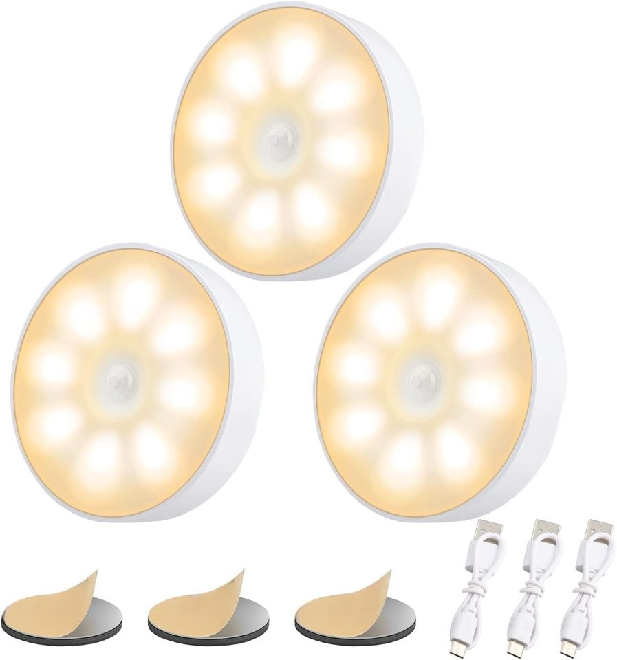 Motion Sensor Lights Indoor, LED Night Light Closet Lights, USB ...