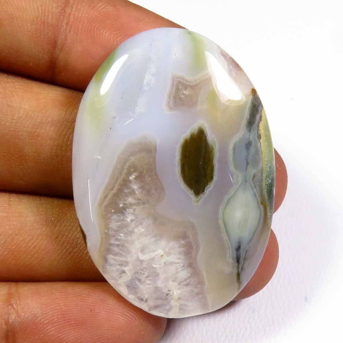 Natural Jasper Ocean Gemstone Polished Ocean Smooth Cabochon 39x27 mm ...