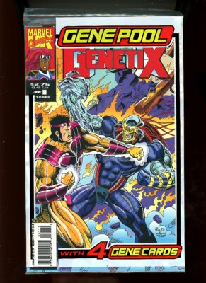 1993 Marvel UK, " Genetix " #1, Poly-bagged with 4 trading cards, NM ...