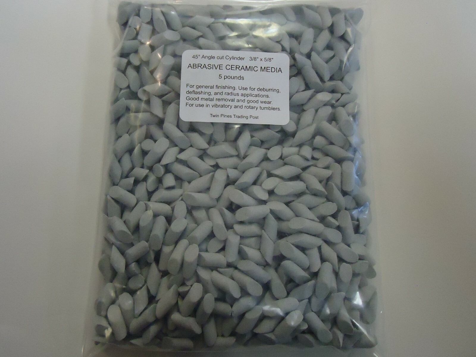 Abrasive Ceramic Media - 45° Angle Cut Cylinder 3/8" x 5/8" - 5 lb. | eBay