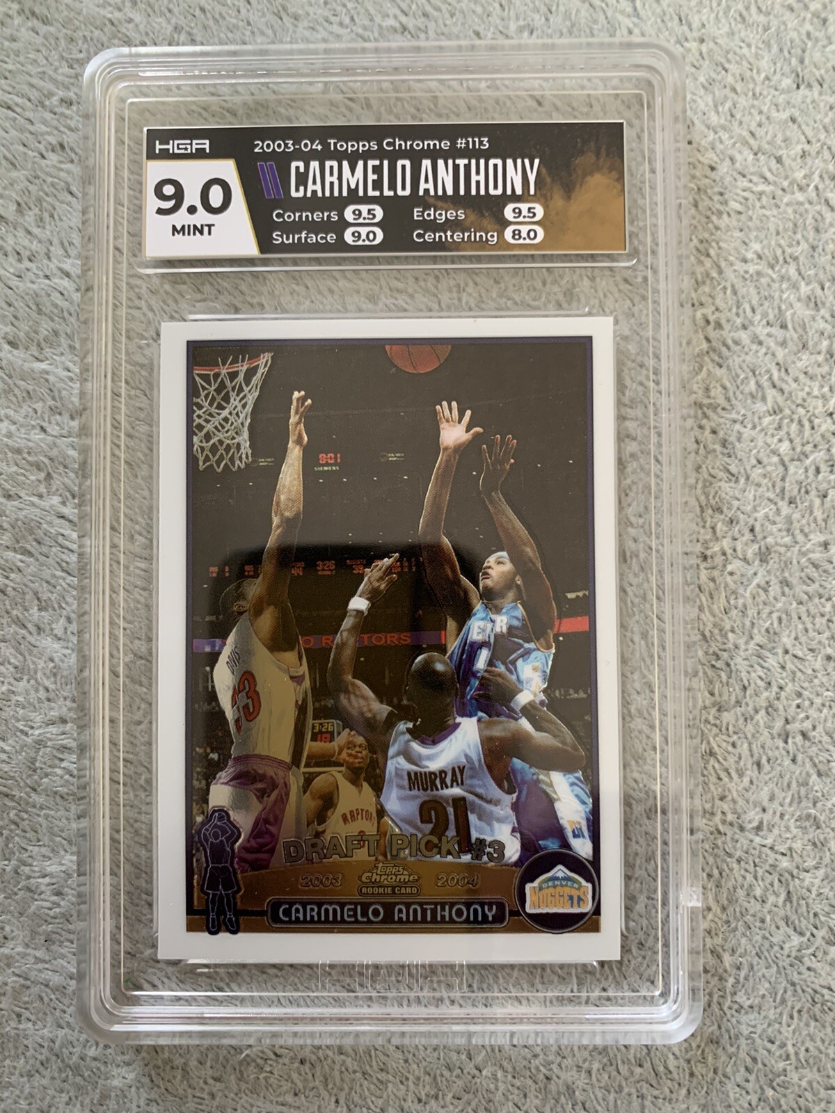 Carmelo Anthony 2003-04 Topps Chrome #113 RC ROOKIE card HGA MINT 9 ...