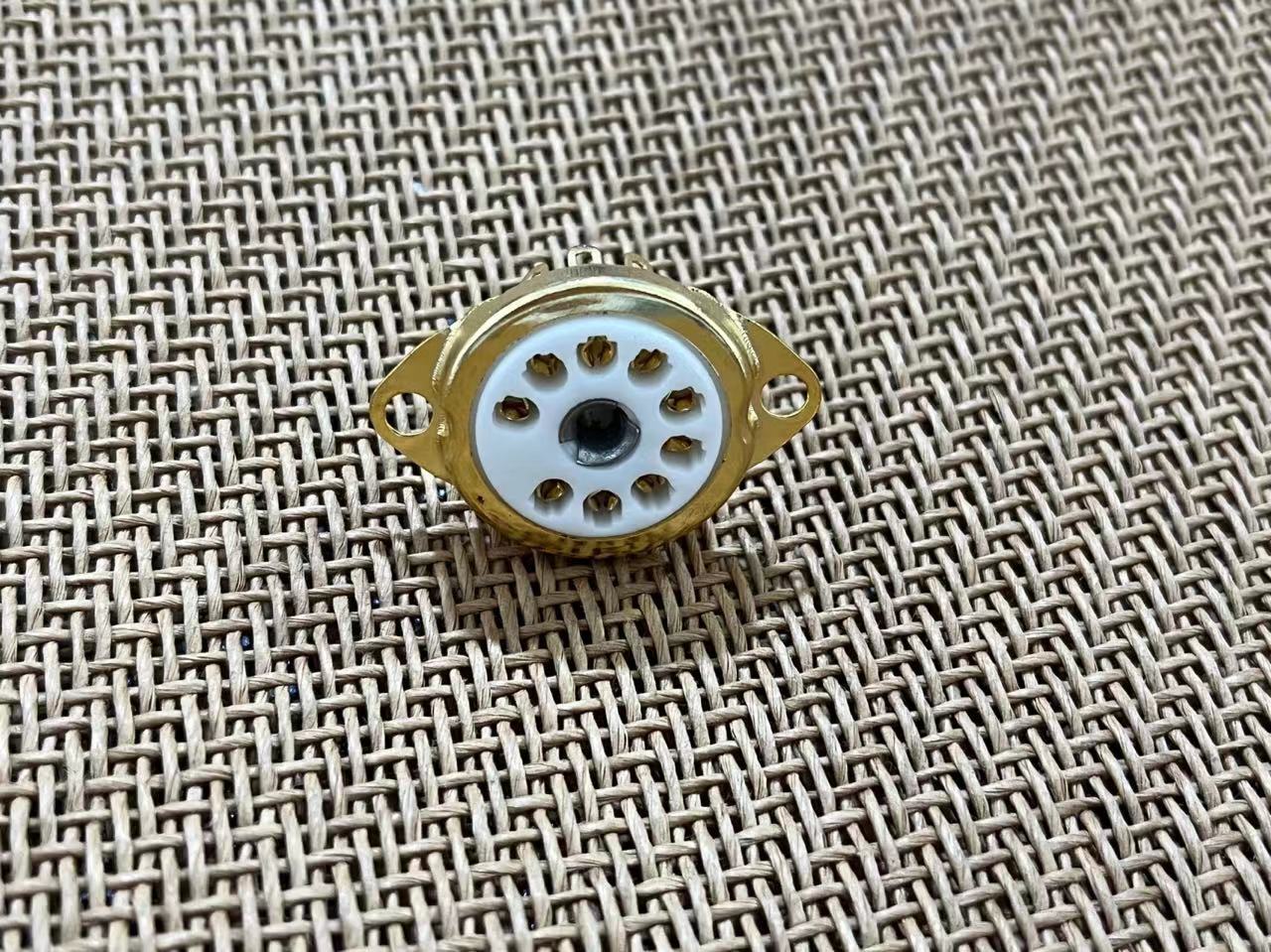 10pc Gold Plated 9pin Ceramic Tube socket Fr 6922 12AX7 6DJ8 EL84 ECC83 ...