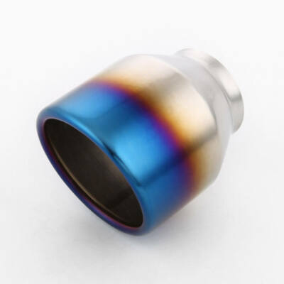 Blue Burnt Exhaust Tip 2.5" Inlet 4" Rolled Out Slant Cut 5" L ...
