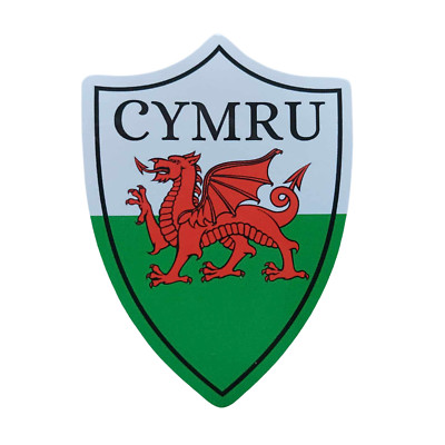 1x Cymru Wales Shield Welsh Flag Red Dragon Car Sticker Bumper Window ...