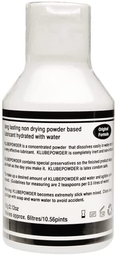 K Lube Powder Lubricant 60g, Made in UK, Dry Powder Lubricant Mix ...