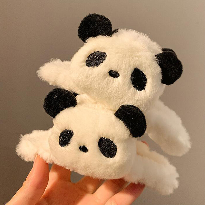 Cute Plush Doll Panda Hair Claw Fashion Cartoon Korean Style Animal ...