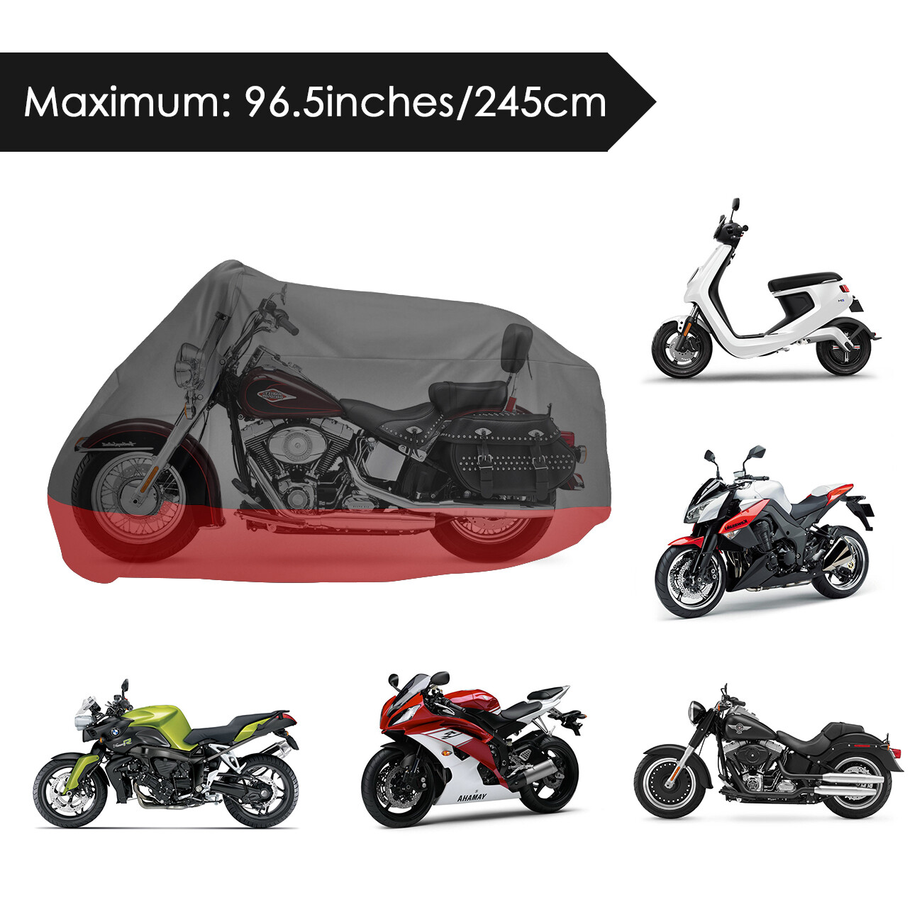 Waterproof Motorcycle Cover XXL For Heavy Duty Outdoor Rain UV ...