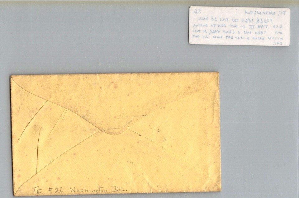 US 1860 Scott #26 CDS Ties Dull Red Type III Washington DC to Boston MA ...