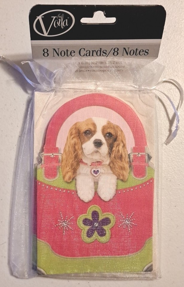 8 Note Cards With Envelopes Blank Inside by Voila Brown White Spaniel ...