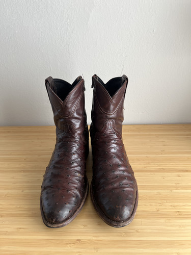 Tecovas The Dean in Brown Ostrich Zip Boot Size 10D | eBay