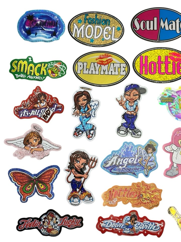 Vtg Y2k Vending Machine Sticker Lot 29 Soflydivas Aztlan attitude Bunny ...