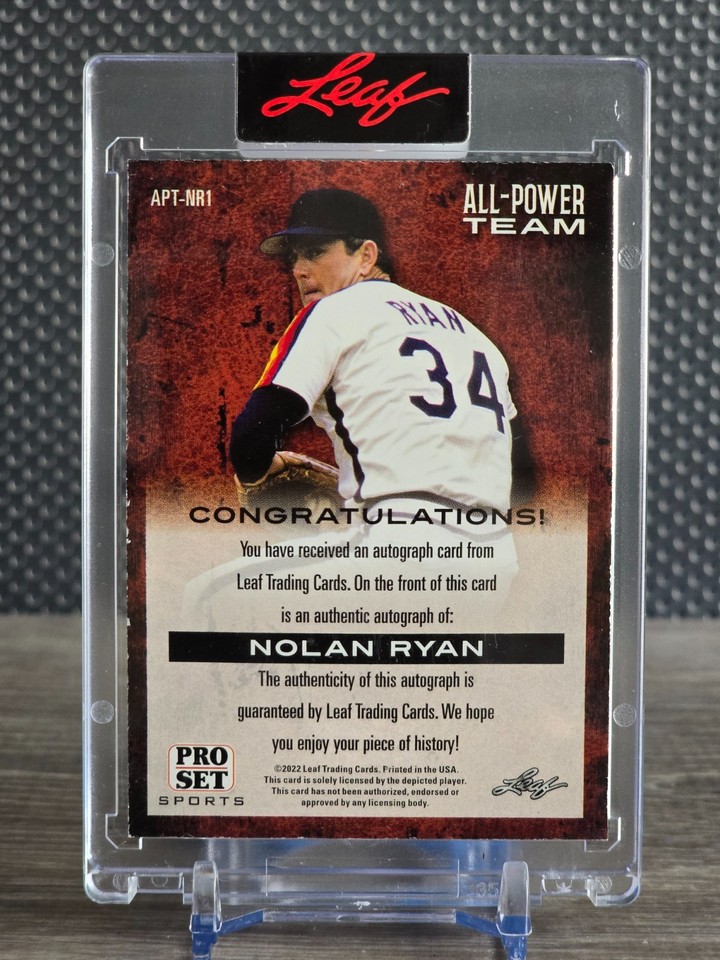 2022 Leaf Pro Set NOLAN RYAN auto /10 All-Power Team blue Houston ...