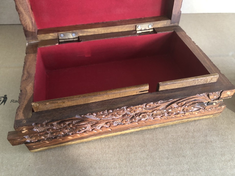2 Vintage“Magic”Wooden Boxes,Hand Carved, Lot of 2, Jewelry,Trinkets ...