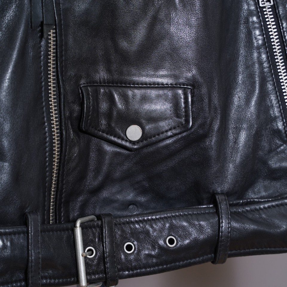 ALLSAINTS Leather Jacket MEDIUM Mens Black Biker Bomber All saints ...