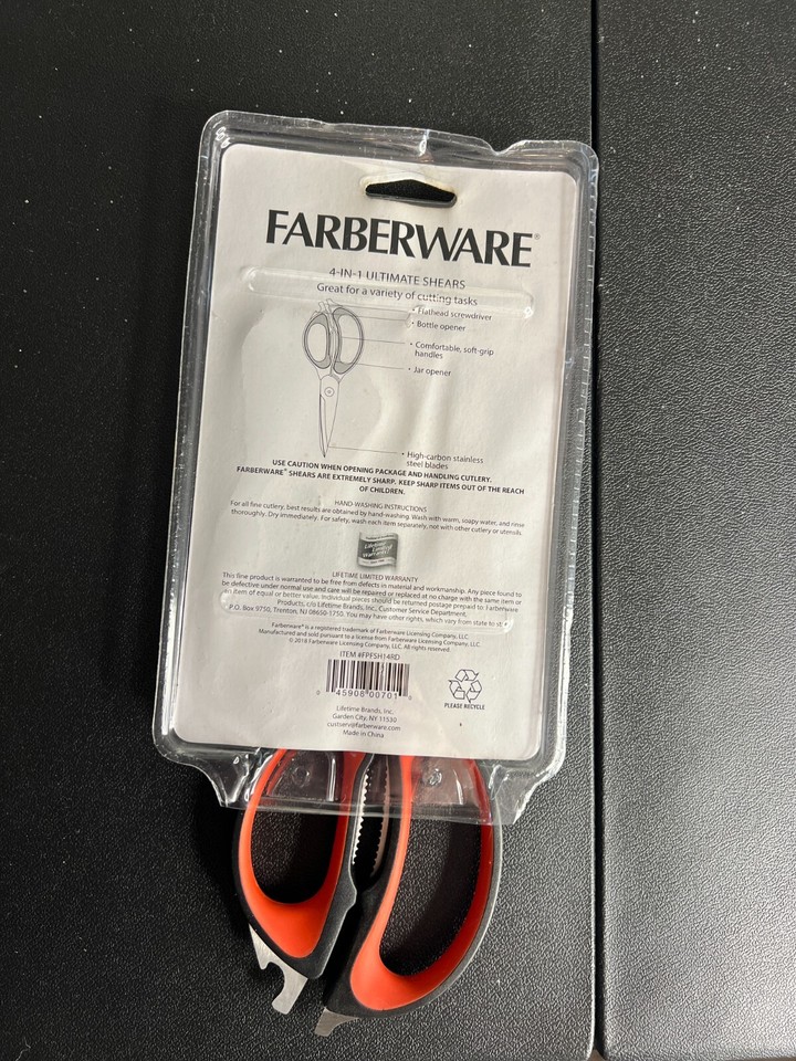 Farberware Classic 4‑In‑1 Ultimate Shears with non slip handles kitchen ...