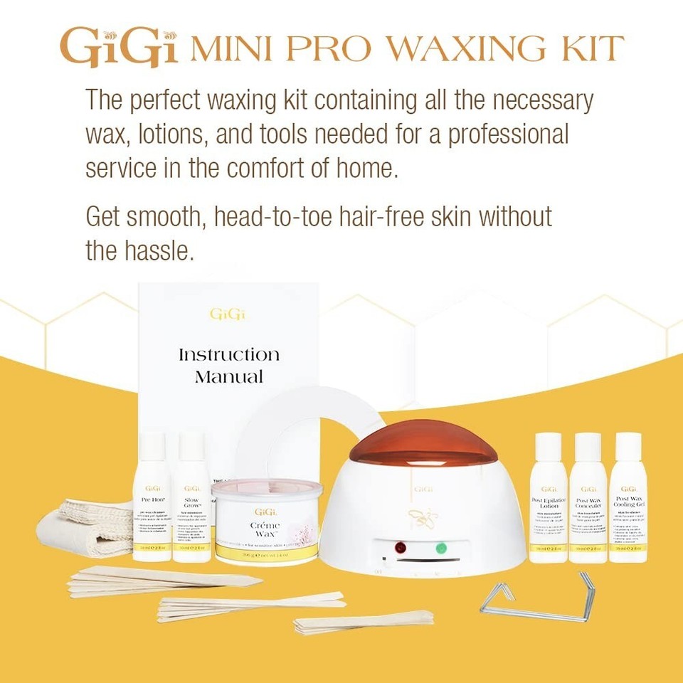 GiGi Mini Pro Kit for Women, Hair Removal Wax Kit for Face & Body 0410 ...