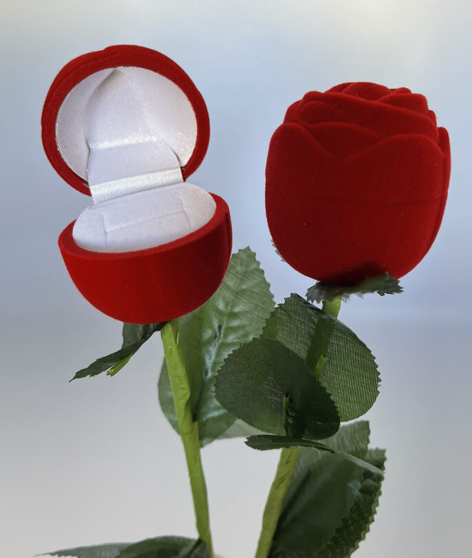 2 Pack Rose Flower Ring Box All Occasion Proposal Engagement Gift ...