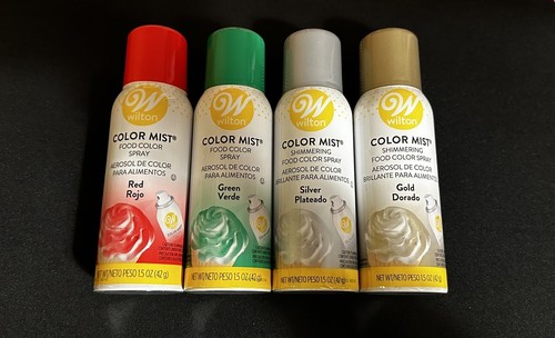 4 Pack Wilton Color Mist Food Color Spray Holiday Bundle Christmas ...