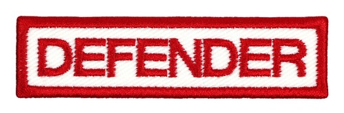 Defender Embroidered Patch Ivory/Dark Red Iron-On Sew-On Jacket Hat Bag ...