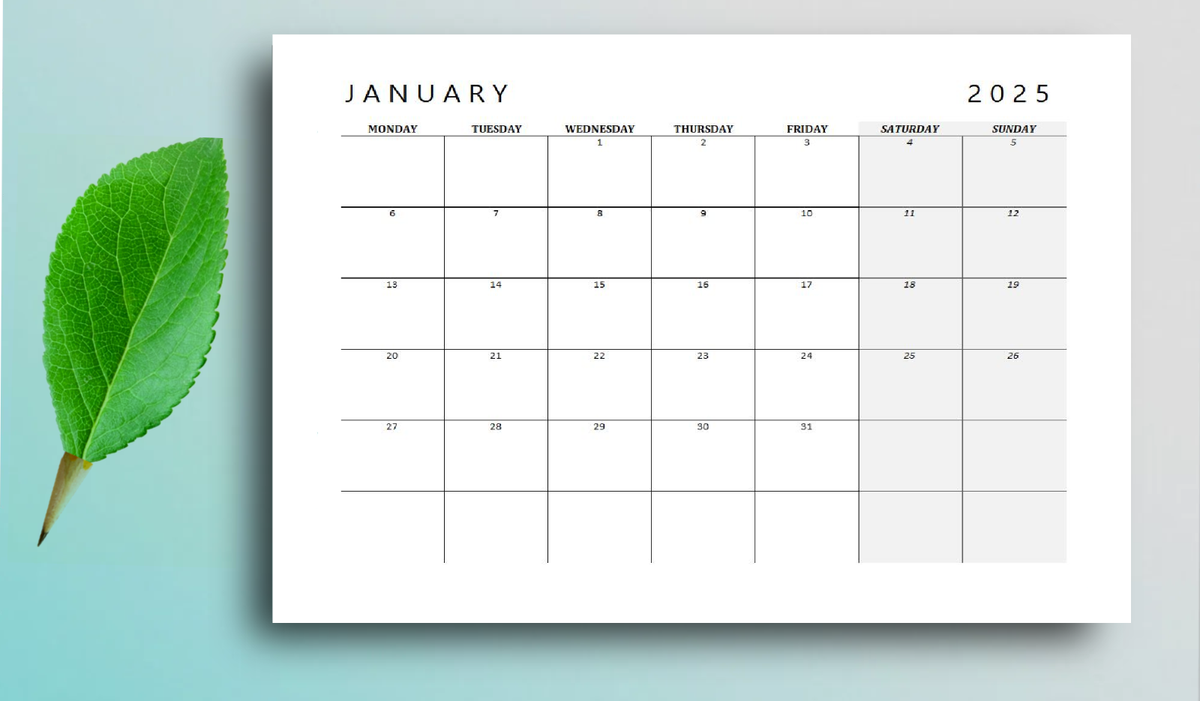 Printable 5x8 Monthly Calendar Free Blank Monthly Calendar Template