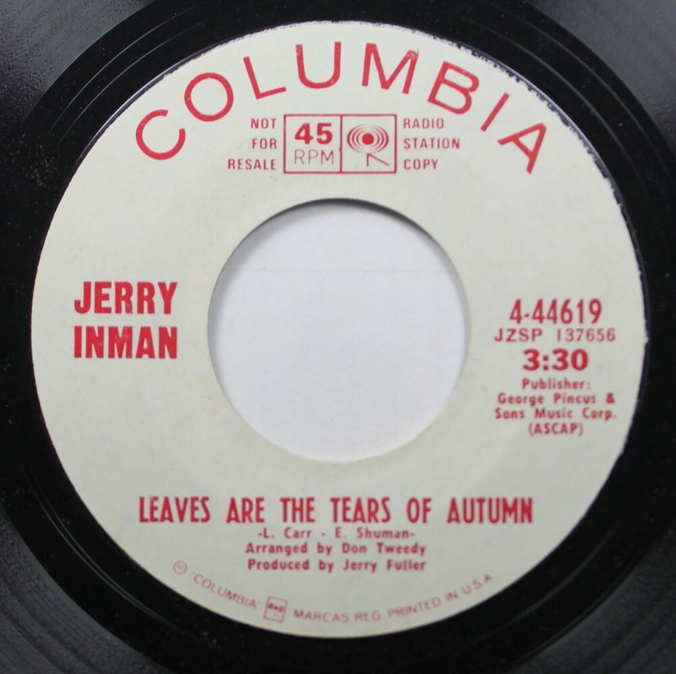 Pop Promo 45 Jerry Inman - Train Of Thought / Leaves Are The Tears Of ...
